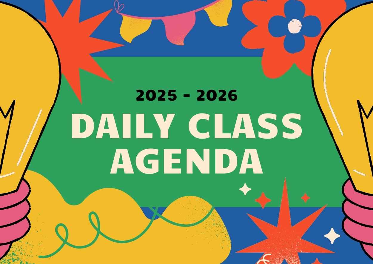 Colorida agenda diaria de clases - Slides gratis