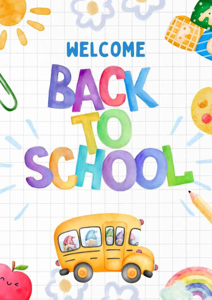 Bienvenido de regreso a la escuela Póster - Slides gratis
