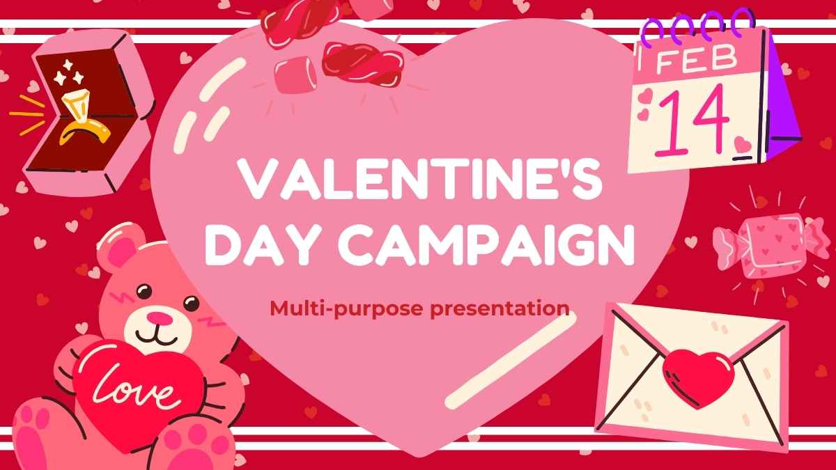 Lindas diapositivas ilustradas de la campaña del día de San Valentín ...