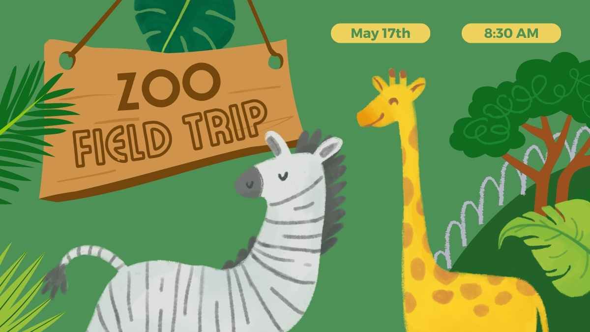 Diapositivas ilustradas de excursiones al zoológico - Slides gratis