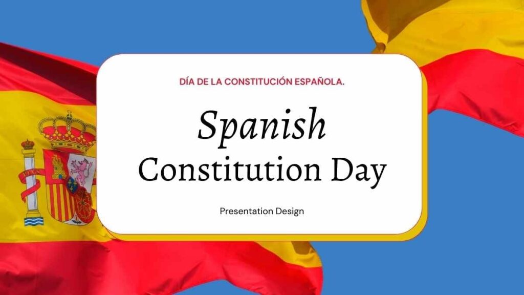Diapositivas mínimas del Día de la Constitución Española - Slides gratis