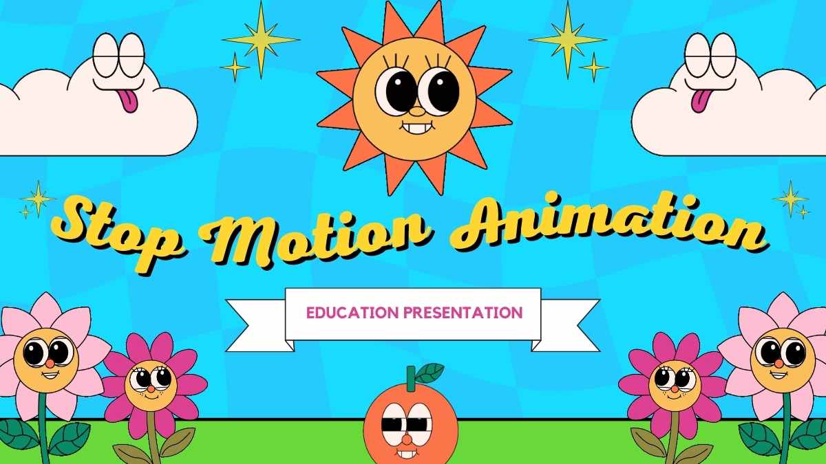 Lección de animación retro stop motion - Slides gratis